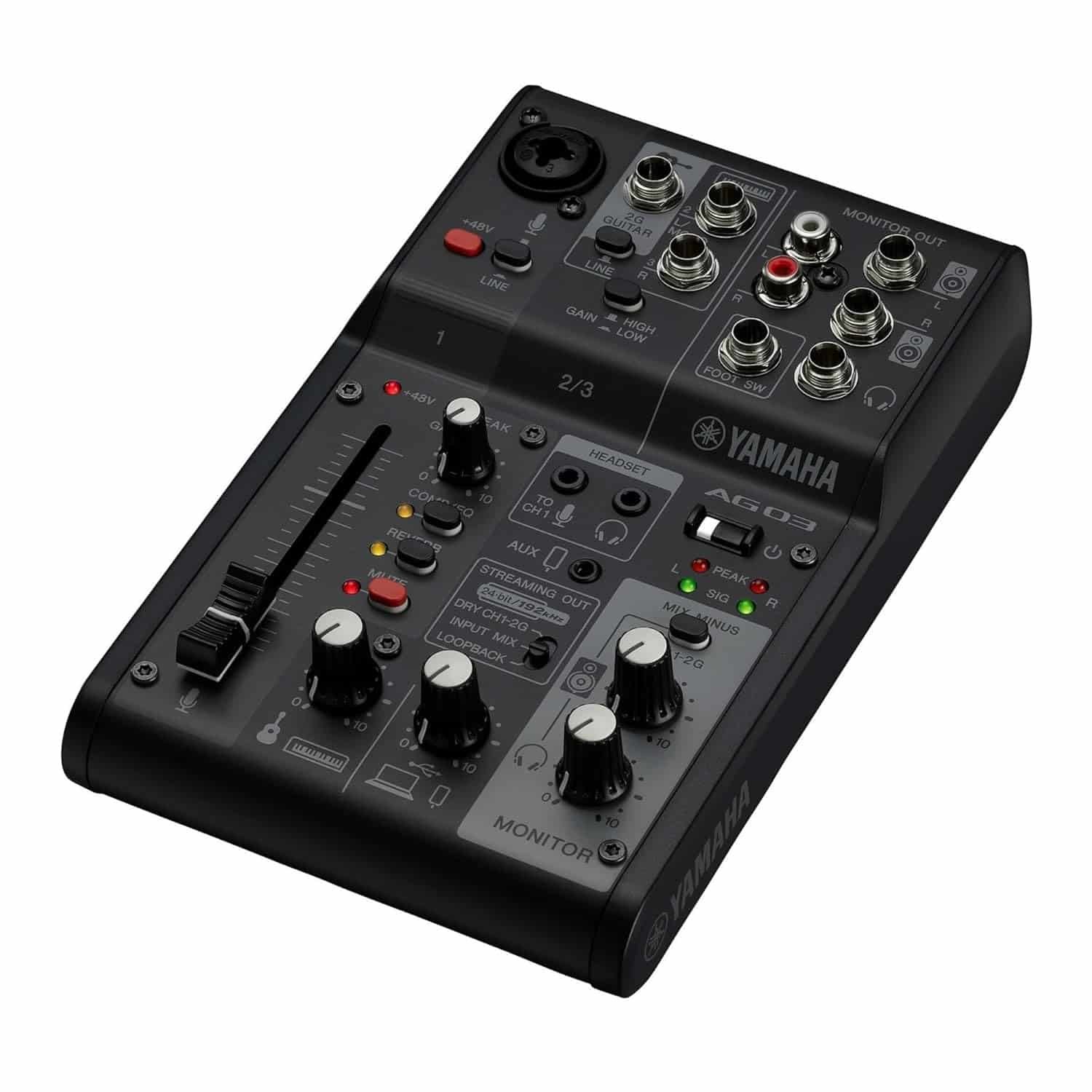 Yamaha AG03 MK2 Black 3-Channel Live Streaming Loopback Mixer/USB Interface - Suhavi Mart